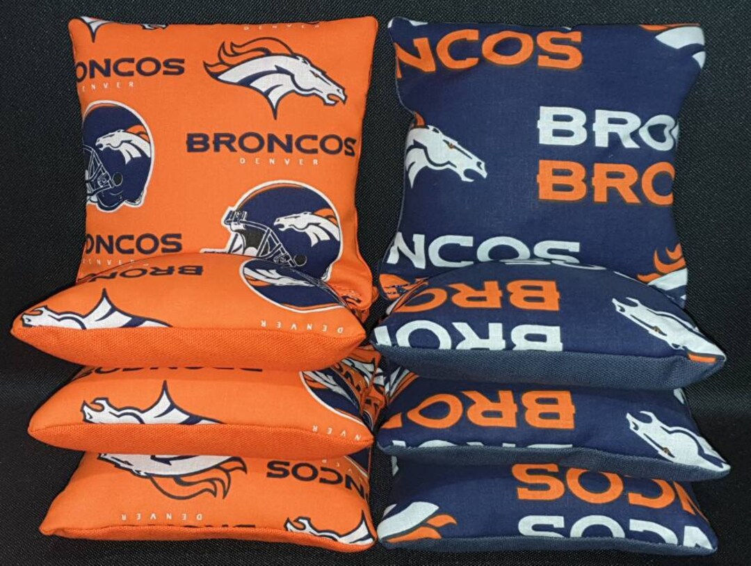 Set of 8 Denver Broncos Cornhole Bean Bags FREE SHIPPING - Etsy