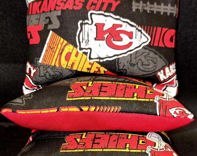 Set of 4 Kansas City Chiefs Cornhole Bags Free Shipping - Etsy