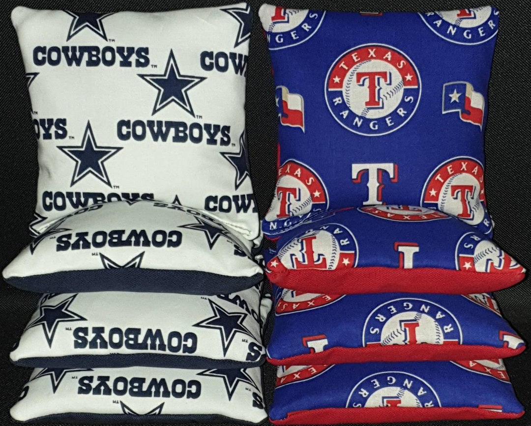 Set of 8 Texas Rangers Dallas Cowboys Cornhole Bean Bags FREE SHIPPING ...
