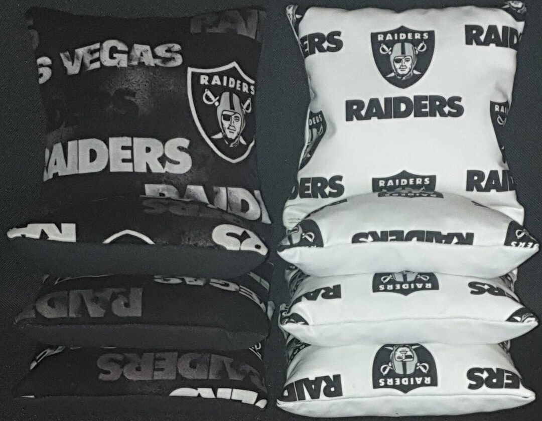 Set of 8 Las Vegas Raiders Cornhole Bean Bags FREE SHIPPING - Etsy