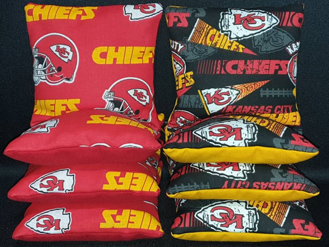 Set Of 8 Kansas City Chiefs Cornhole Bean Bags FREE SHIPPING | Etsy
