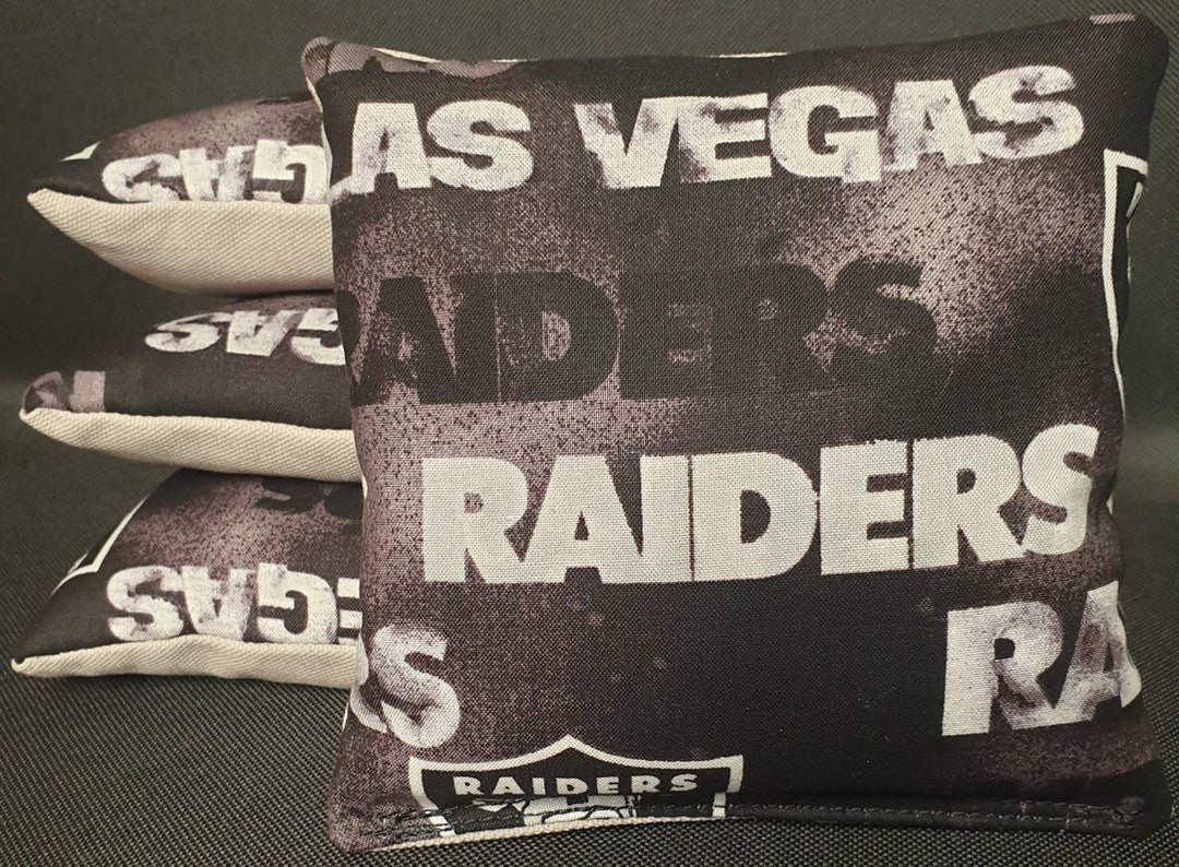 Set of 4 Las Vegas Raiders Cornhole Bean Bags FREE SHIPPING - Etsy