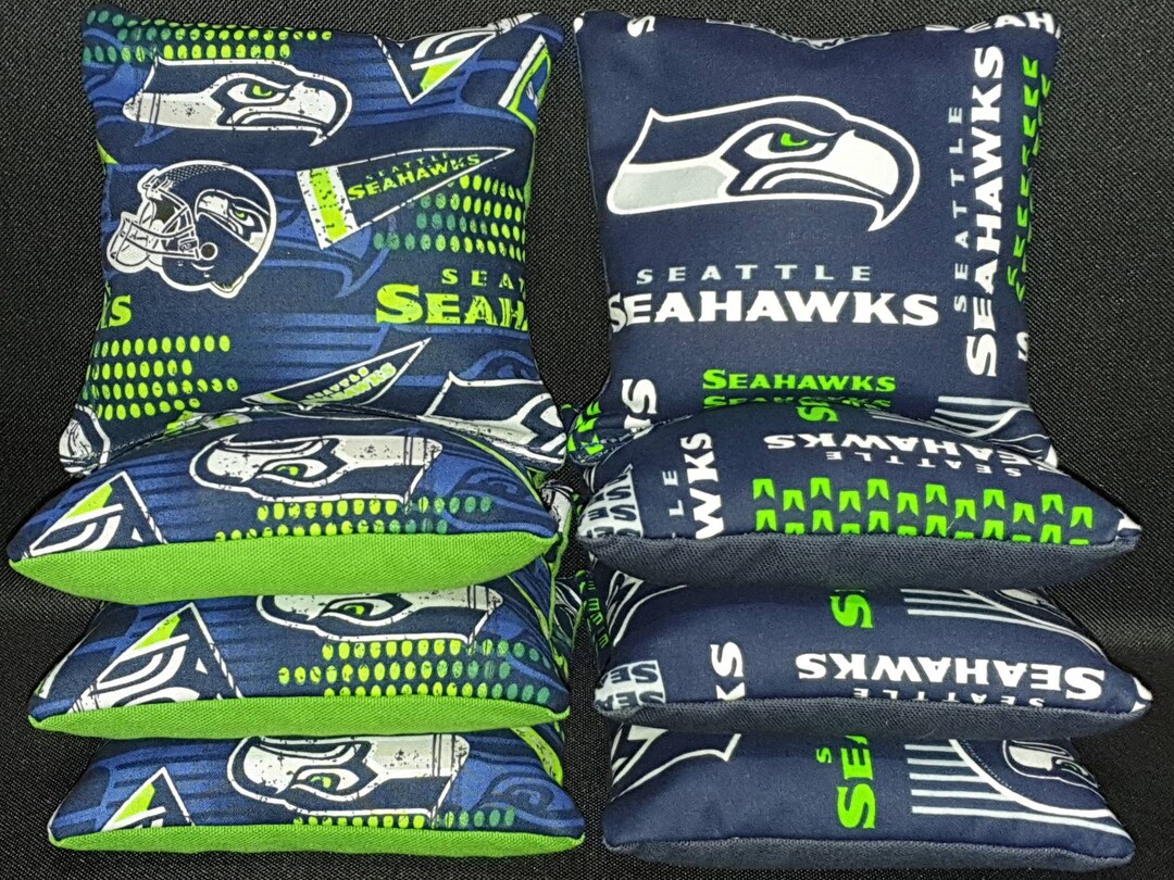 Set of 8 Seattle Seahawks Cornhole Bean Bags FREE SHIPPING - Etsy