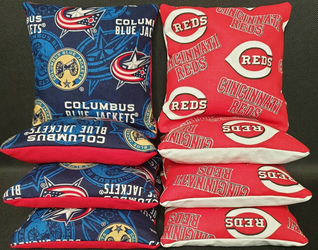 Set of 8 Cincinnati Reds Columbus Blue Jackets Cornhole Bean Bags FREE ...