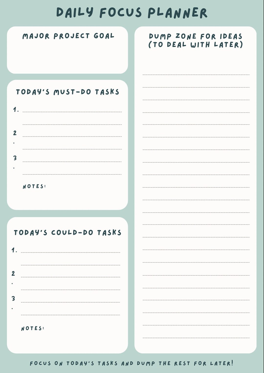 Printable Daily Planner A4 Daily Planner to Do List Digital - Etsy