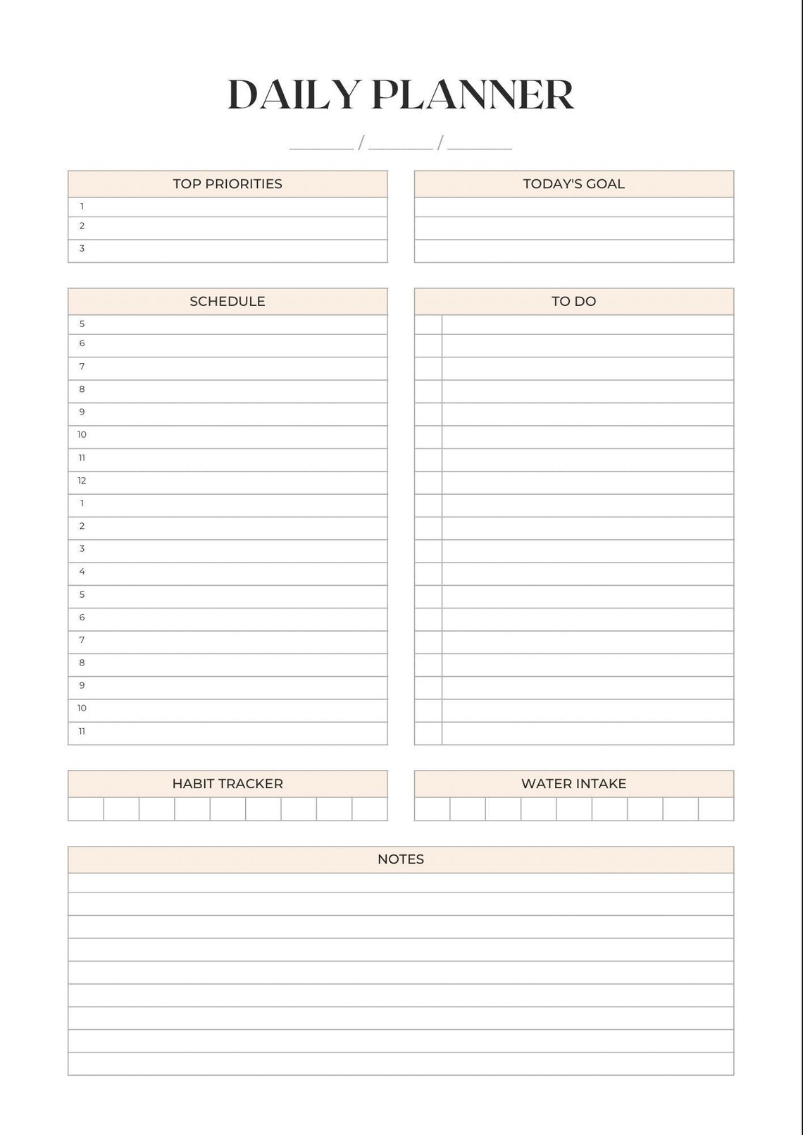 Printable Daily Planner A4 Daily Planner to Do List Digital - Etsy