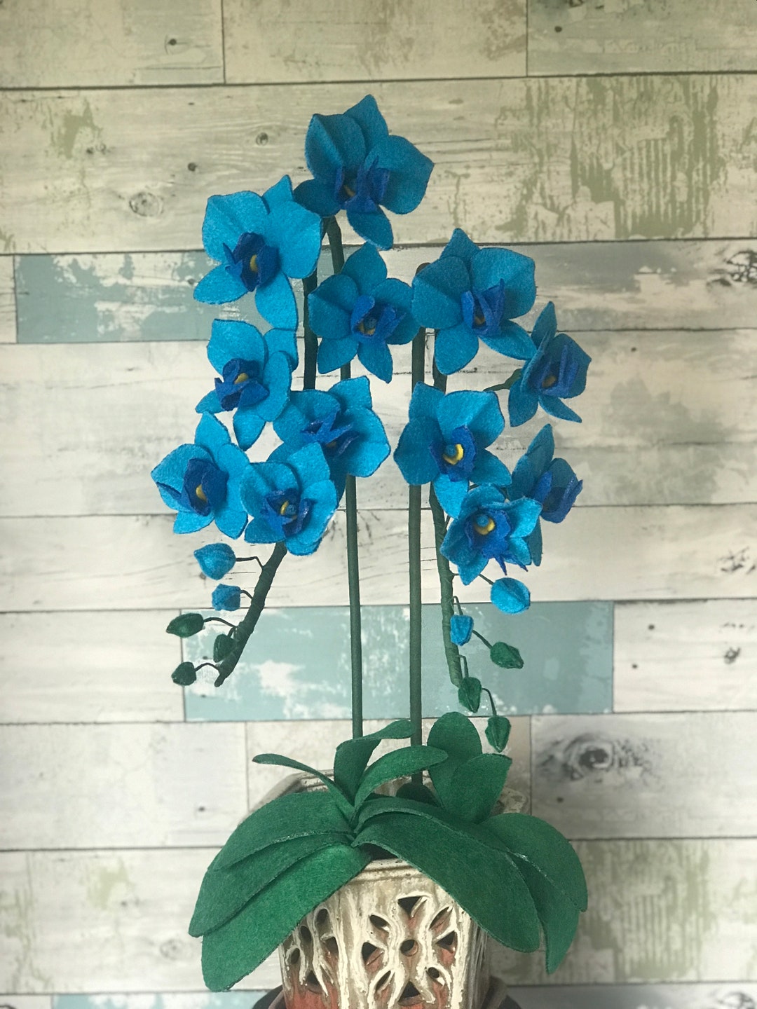 Orchid Felt Flower Spray, Large, Felt Flowers, Home Decor, Handmade - Etsy