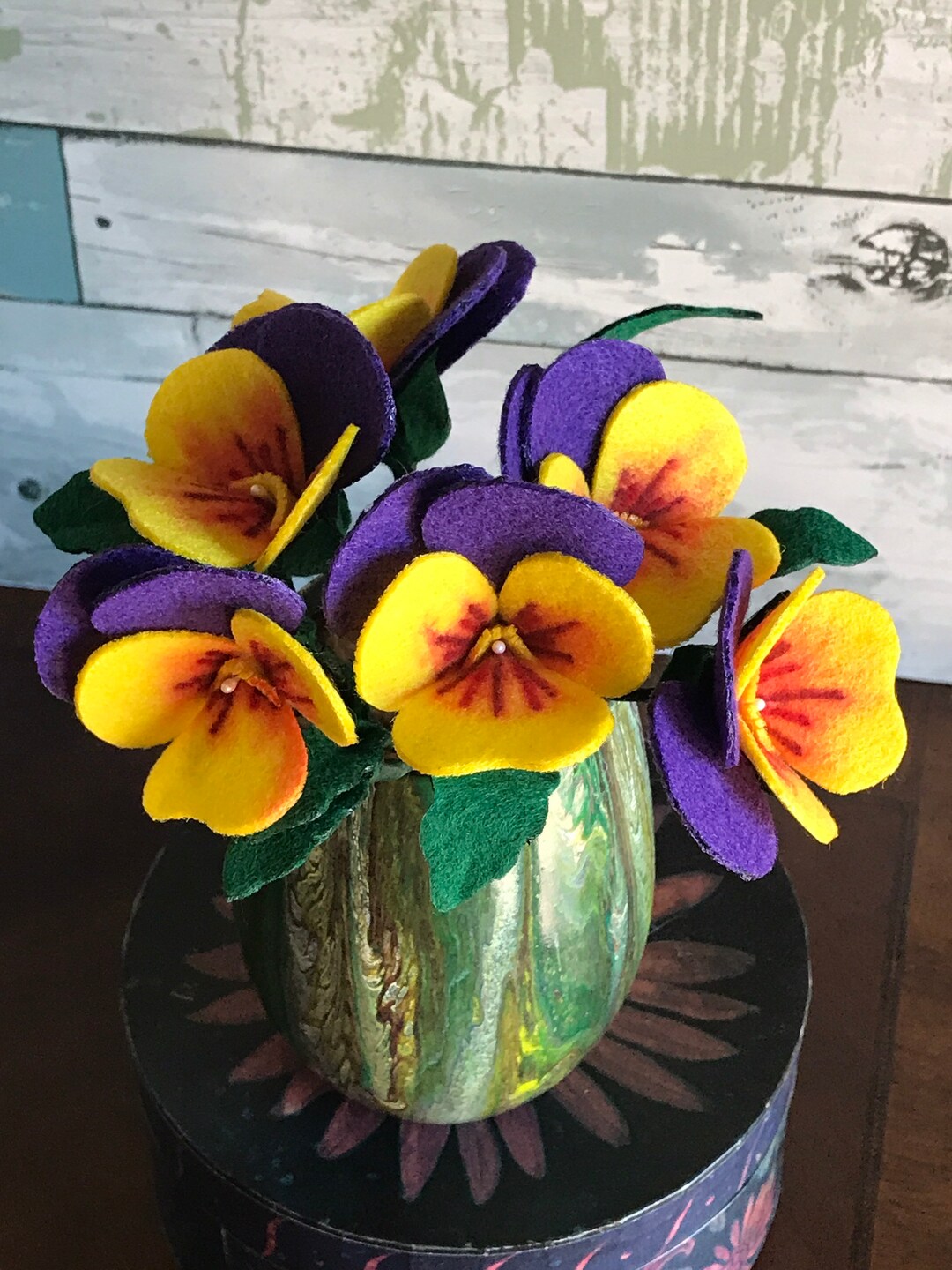 Pansy Felt Flowers, Pansies, Violets, Handmade Gift - Etsy UK