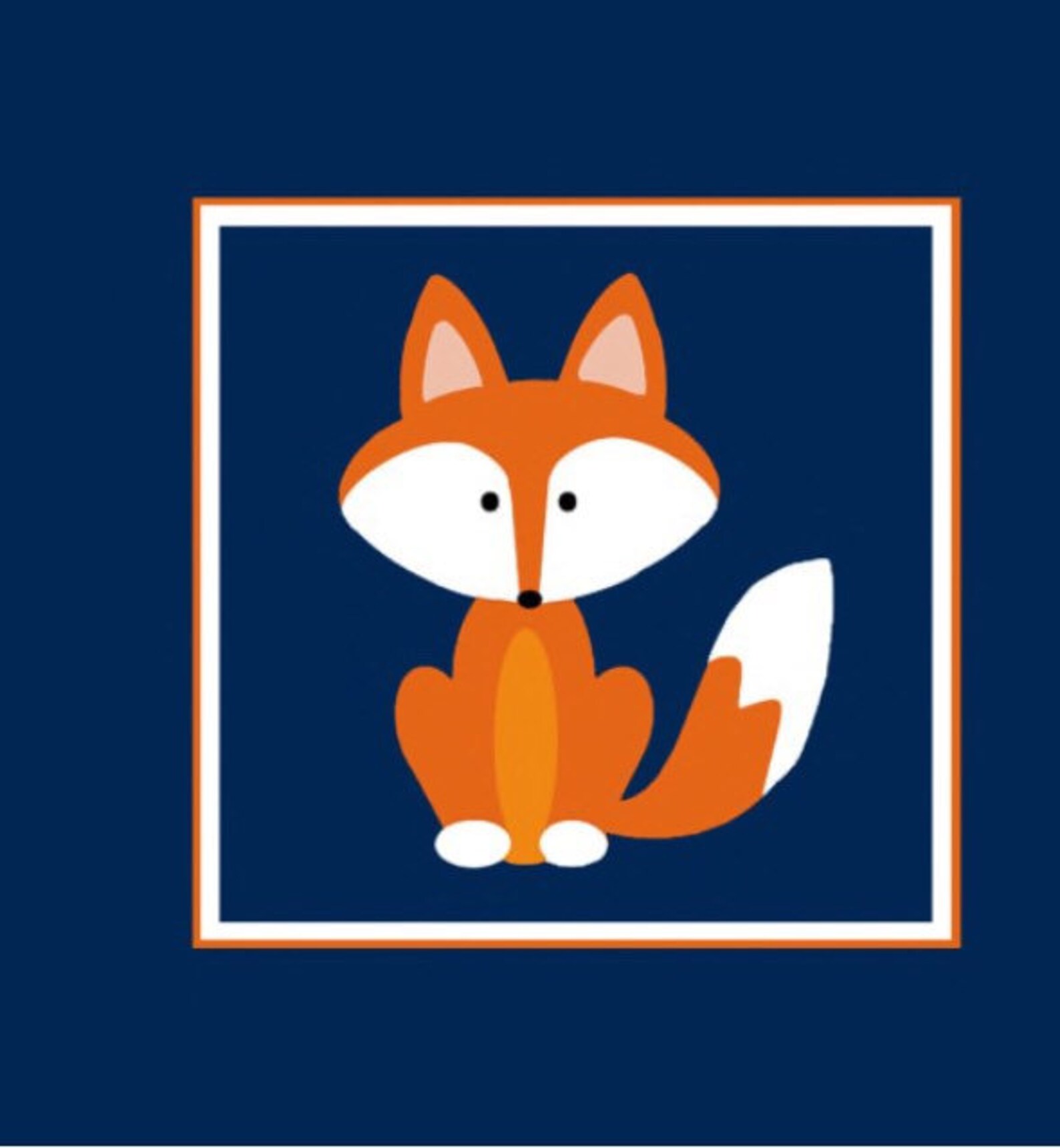 SPECIAL Baby Boy 4 PC Fox Crib Bedding in Navy Orange and | Etsy Canada