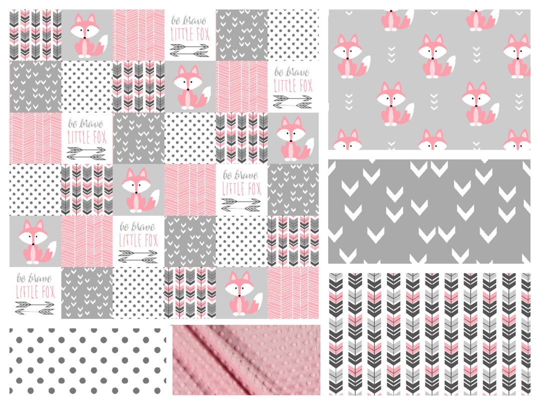 Pink Fox Bedding -baby Girl Fox Crib Bedding - Pink Grey Nursery ...
