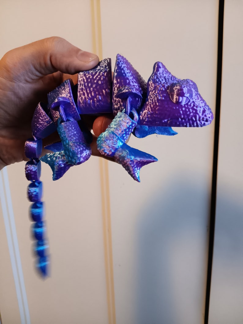Flexi Chameleon -STL- for 3D Printing - Articulated - Print in Place - Etsy
