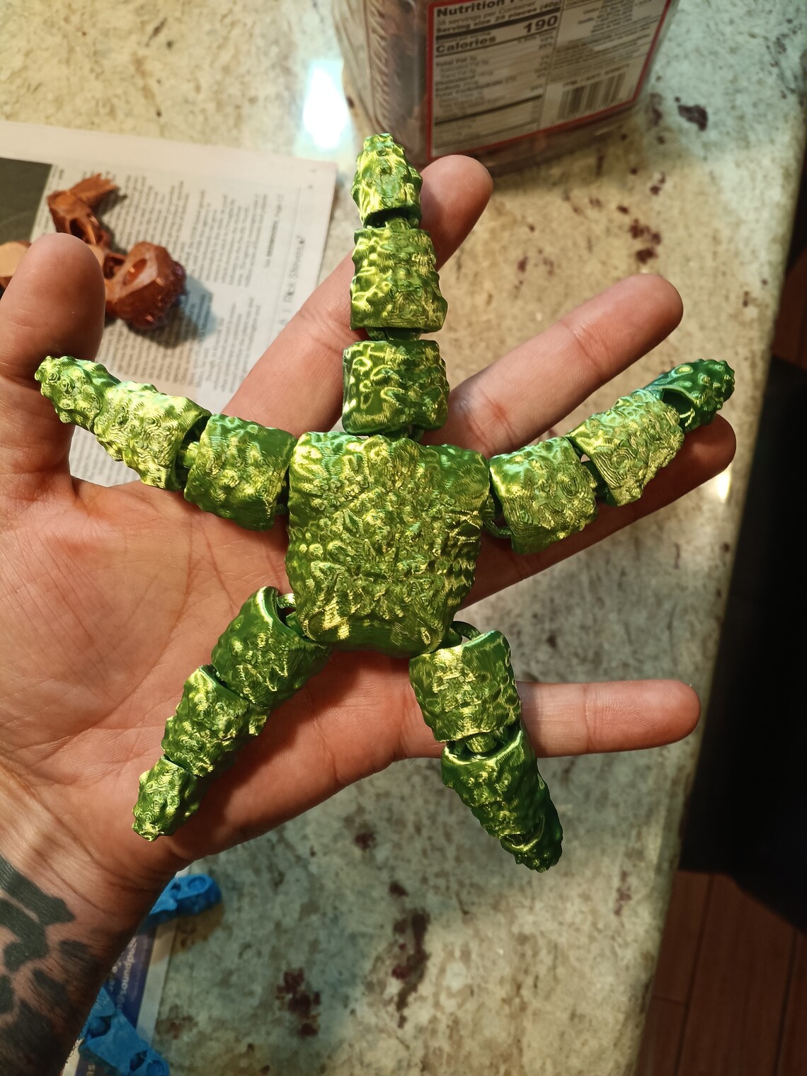 Flexi Starfish STL for 3D Printing - Articulated Fidget Toy - Print in ...