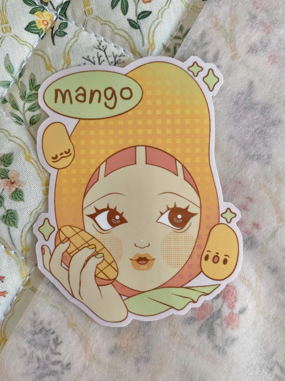 Mango Fruit Girl Sticker | Original Character Artwork| Waterproof ...