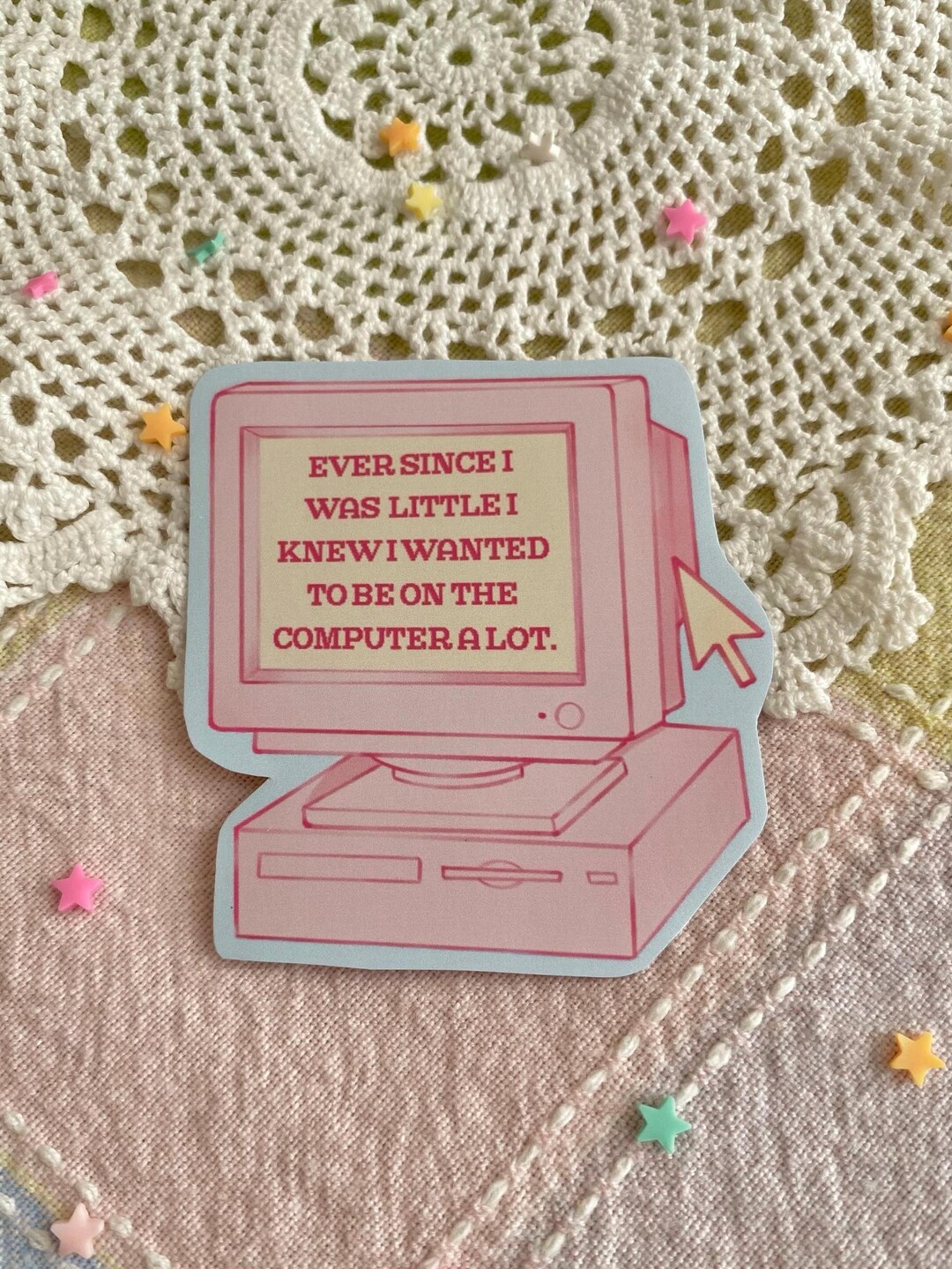 Vintage Computer Handcut Sticker Y2K Nostalgia Early 2000s 90s Water ...