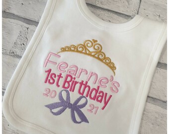 First Birthday Bib Girl | Etsy
