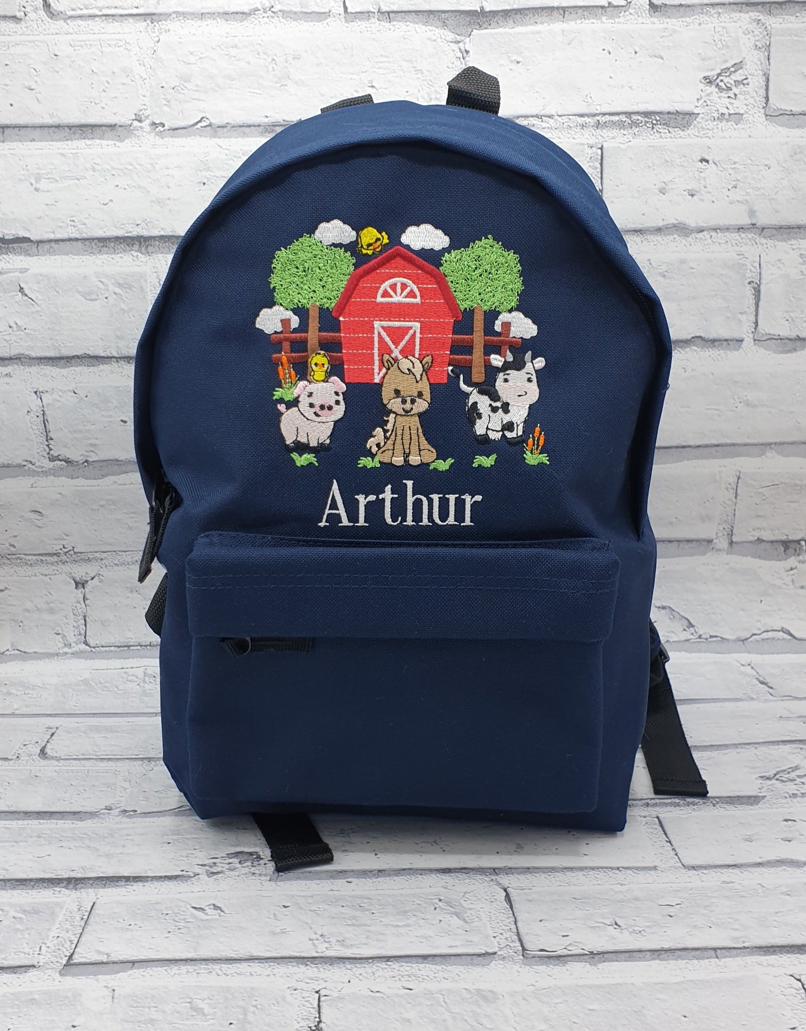 Personalised Toddler Backpack, Embroidered Farm Rucksack, Horsenursey ...