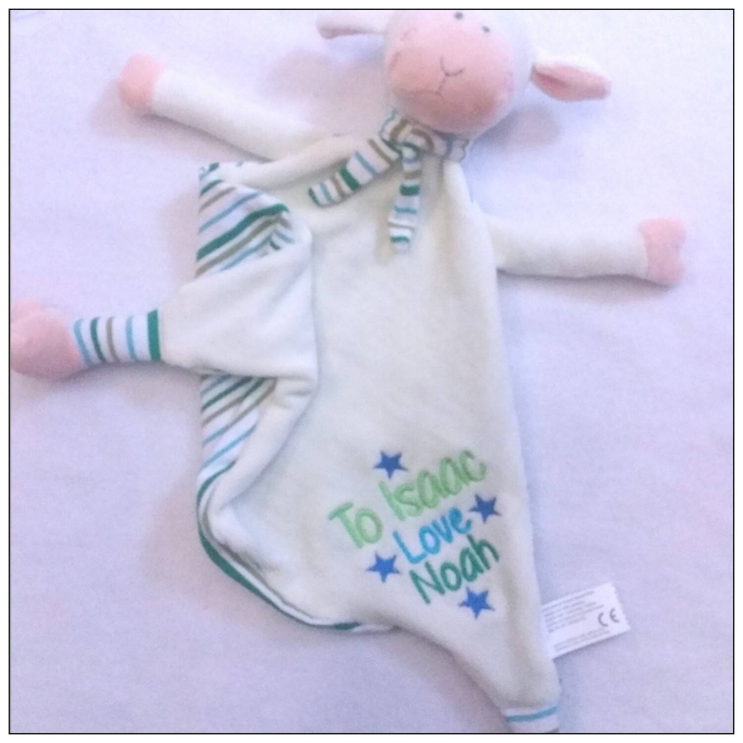 Personalised Baby Comfort Blanket, Comforter, Boys And Girls Cuddle ...