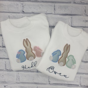 Personalised Easter Sweatshirt, Embroidered Easter Jumper, Bunny ...