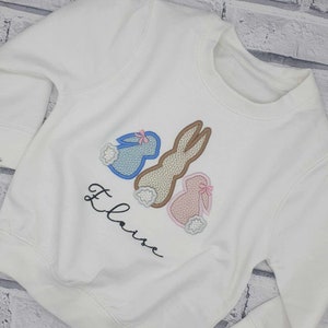 Personalised Easter Sweatshirt, Embroidered Easter Jumper, Bunny ...