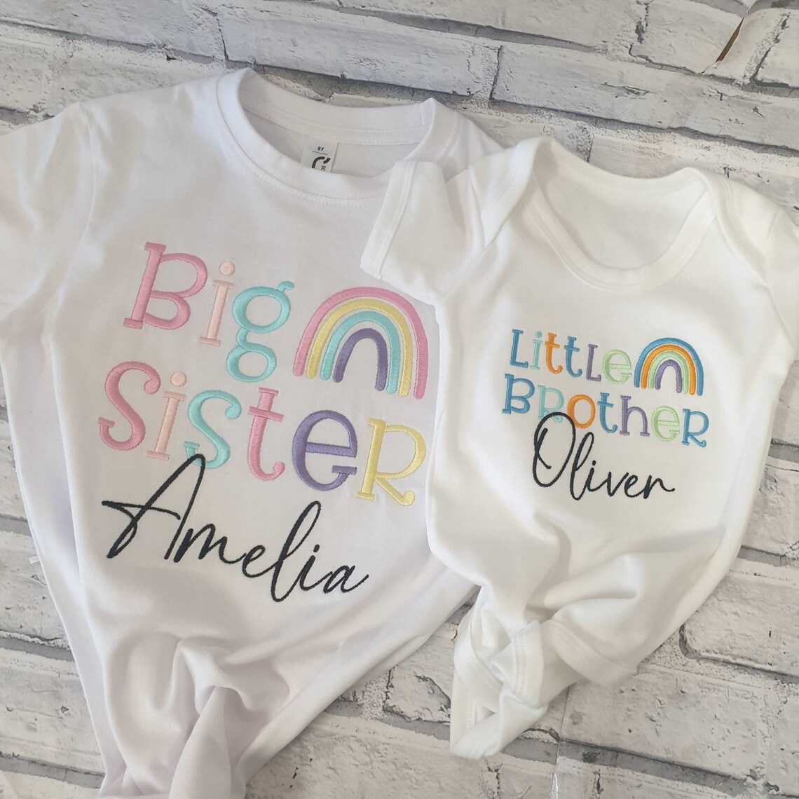 Personalised Matching Sibling Set Sibling Matching Rainbow - Etsy