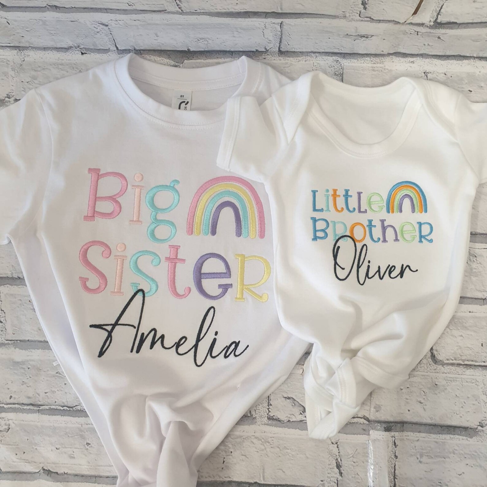 Personalised Matching Sibling Set Sibling Matching Rainbow - Etsy