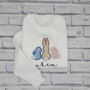 Personalised Easter Sweatshirt, Embroidered Easter Jumper, Bunny ...