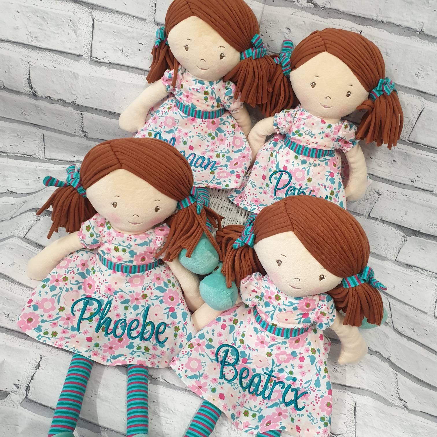 Personalised Rag Doll- Embroidered Baby Girls Gift- Christening ...