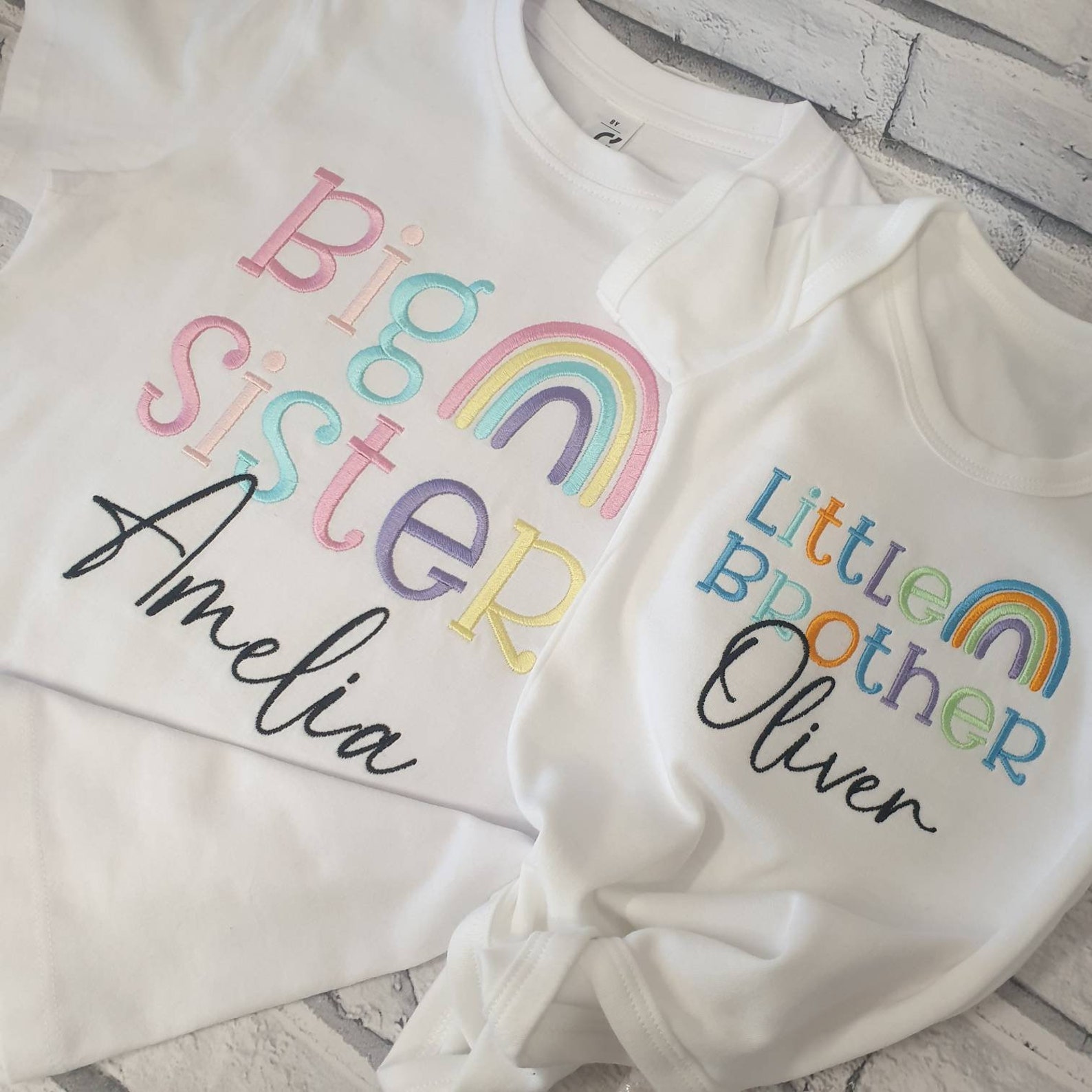 Personalised Matching Sibling Set Sibling Matching Rainbow - Etsy