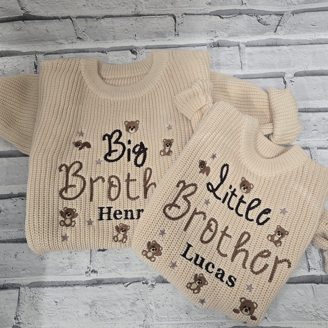 Personalised Matching Sibling Set, Sibling Matching Jumper Set ...