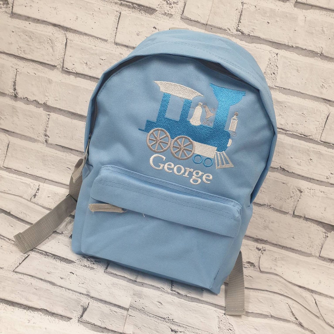Personalised Train Design Backpack, Rucksack,nursey, School Bag, Unisex ...