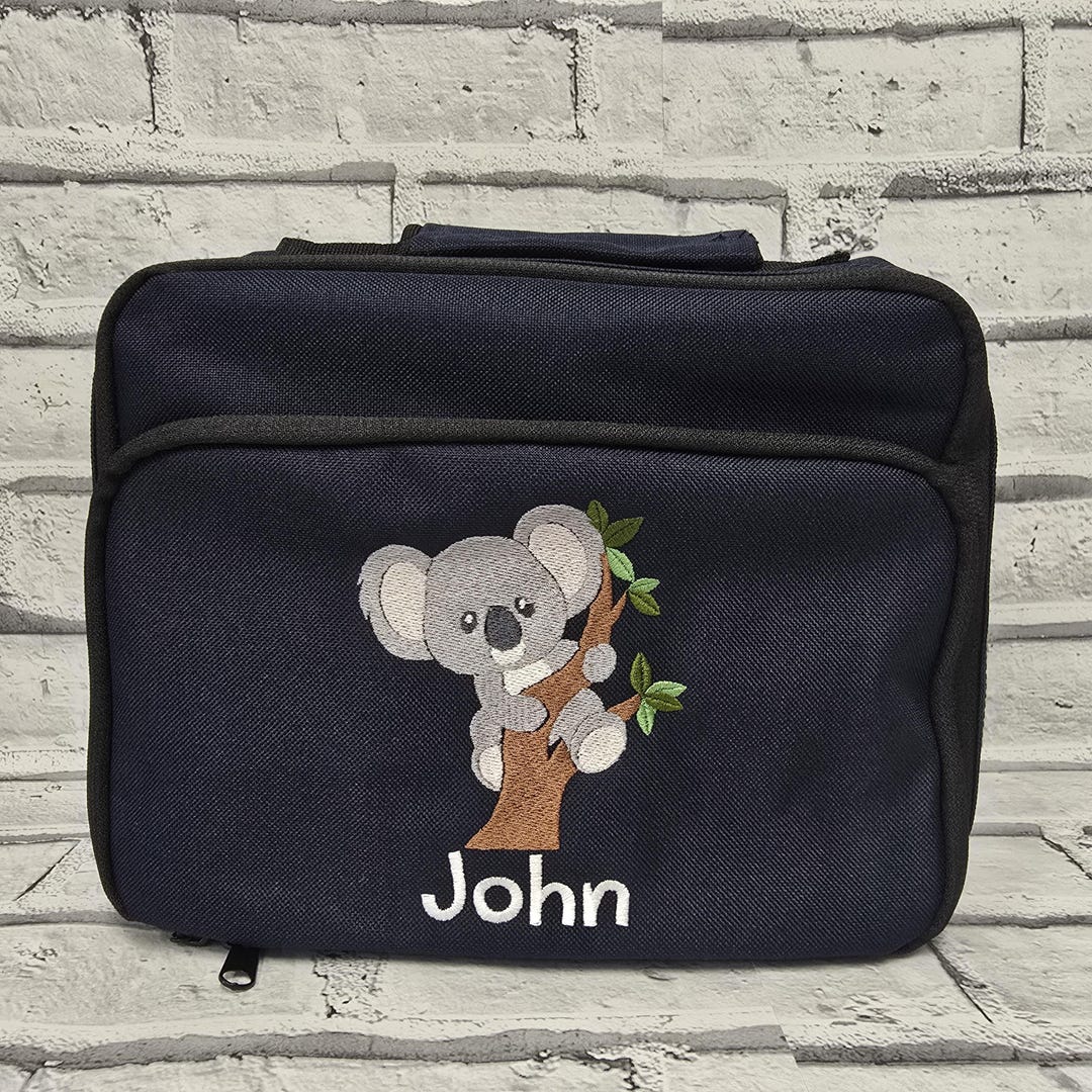 Personalised Koala Lunch Box, Embroidered Koala Lunch Bag, Toddler ...