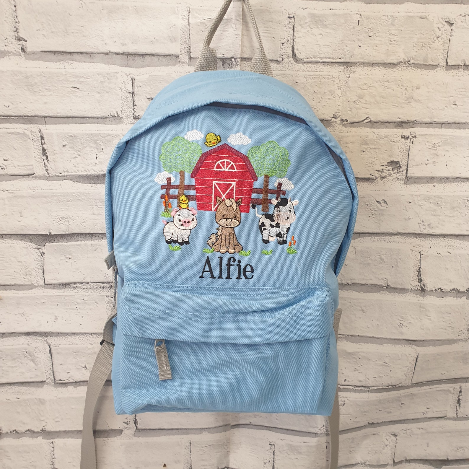 Personalised Toddler Backpack, Embroidered Farm Rucksack, Horsenursey ...