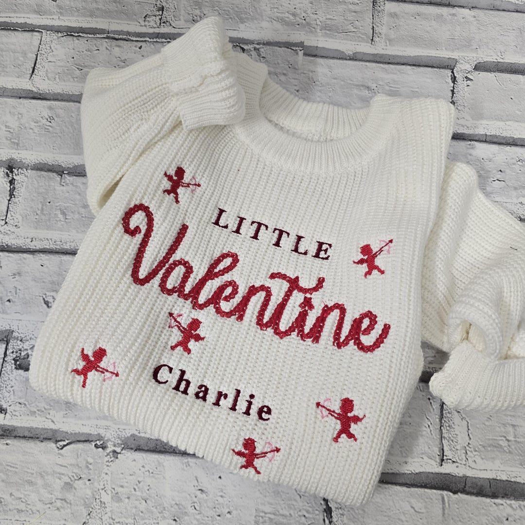 Personalised Valentine's Day Jumper, Embroidered Oversized Valentine's ...