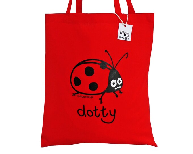 Cute Dotty LADYBIRD Red Cotton Tote Bag - Etsy