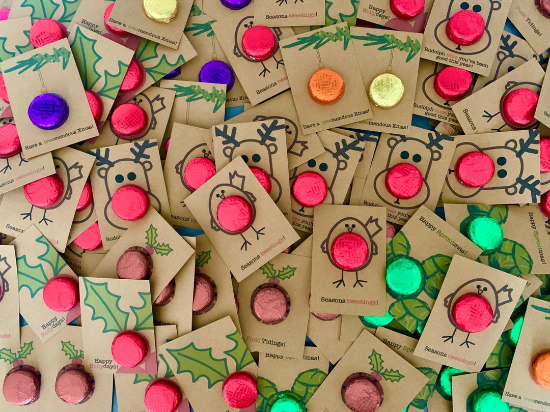 Tiny Treats! Best Seller! ‘christmas' Themed Chocolate Token Cards ...