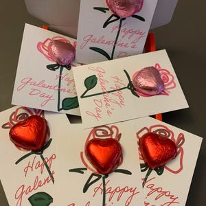 Tiny Treats! ‘rose Theme' Chocolate Token Cards. Ideal for Weddings Etc ...