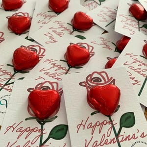 Tiny Treats! ‘rose Theme' Chocolate Token Cards. Ideal for Weddings Etc ...