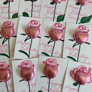 Tiny Treats! ‘rose Theme' Chocolate Token Cards. Ideal for Weddings Etc ...