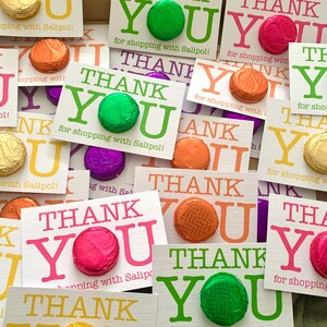 Tiny Treats! 'THANK YOU' Chocolate Token Cards. Various Colours ...