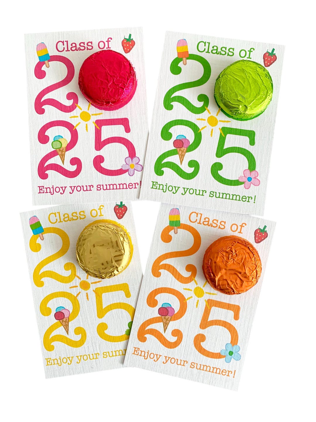 Tiny Treats! 'any Date' Theme Chocolate Token Cards. Various Colours ...