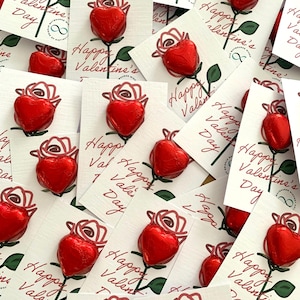 Tiny Treats! ‘rose Theme' Chocolate Token Cards. Ideal for Weddings Etc ...