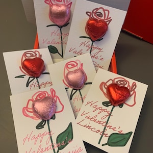 Tiny Treats! ‘rose Theme' Chocolate Token Cards. Ideal for Weddings Etc ...