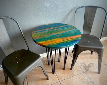 Painted Round Table - Etsy