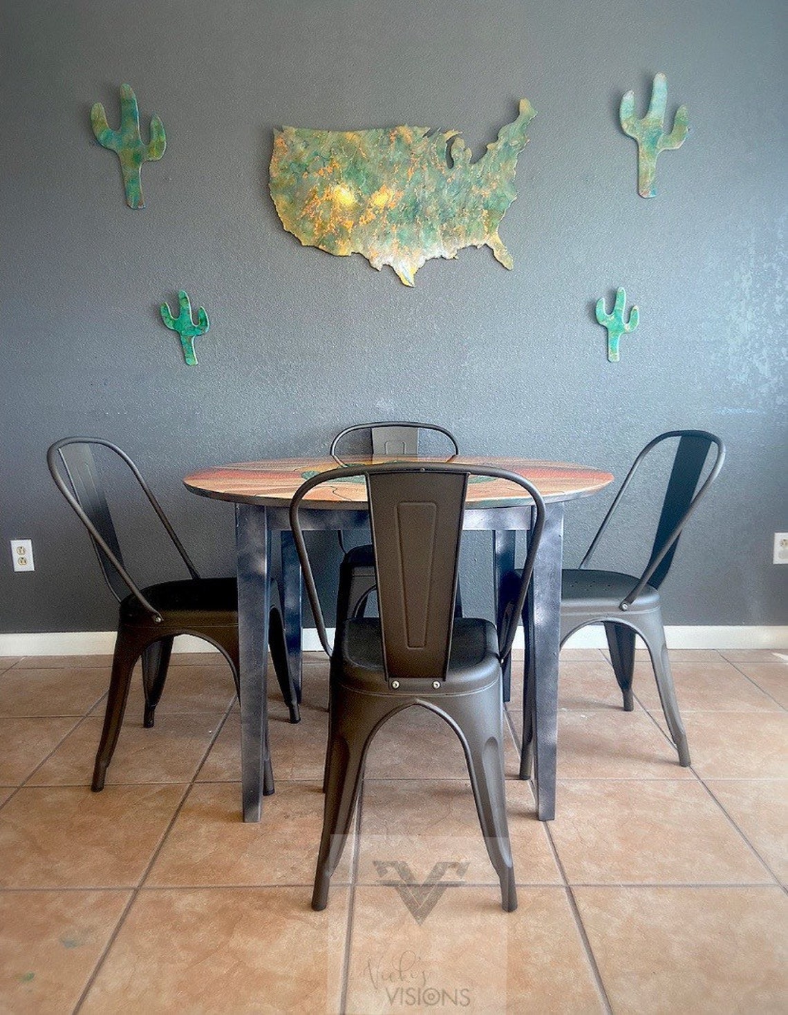 Colorful Wood Table / Arizona Sunset Table / Hand Painted - Etsy