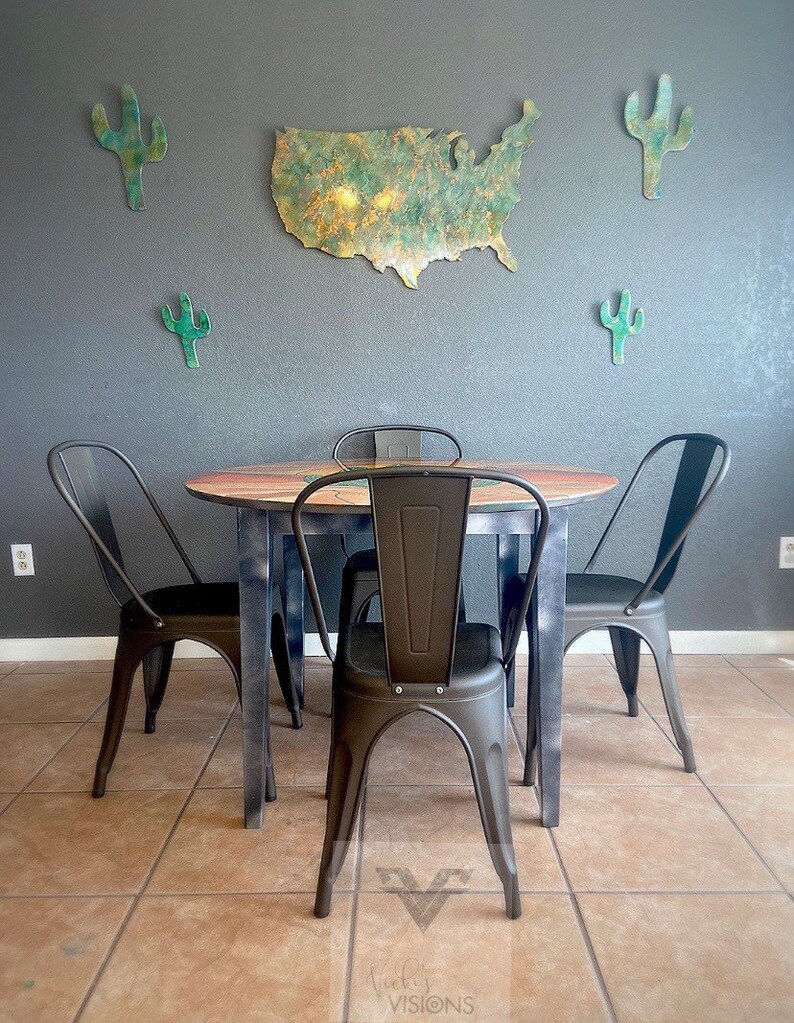 Colorful Wood Table / Arizona Sunset Table / Hand Painted - Etsy