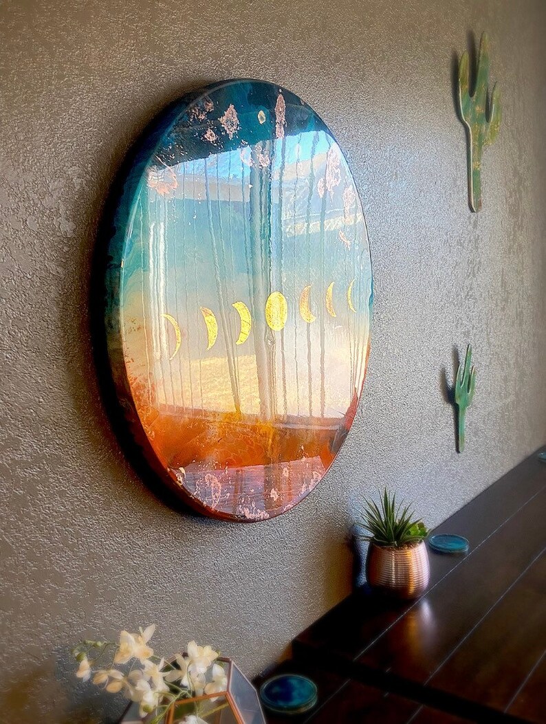 Lunar Cycle Resin Art / Celctic / Lunar Eclipse Art / Sacred Moon ...