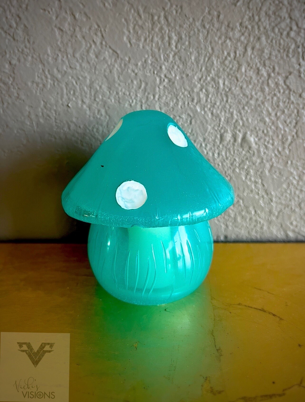 Small Blue Glowy Mushroom Storage Container / Moss Mushroom Jar / Epoxy ...