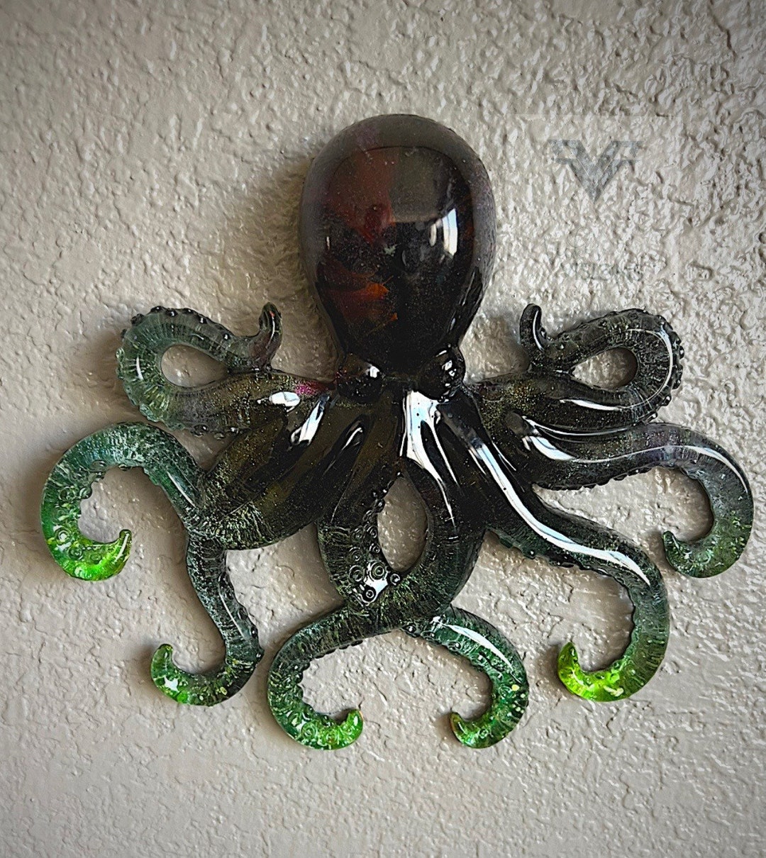 Deep and Dark Octopus Epoxy Resin Wall Sculpture / Octopus Wall Art ...