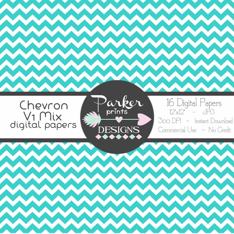 Chevron Digital Paper Pack Multi-colors Medium Size Chevron - Etsy