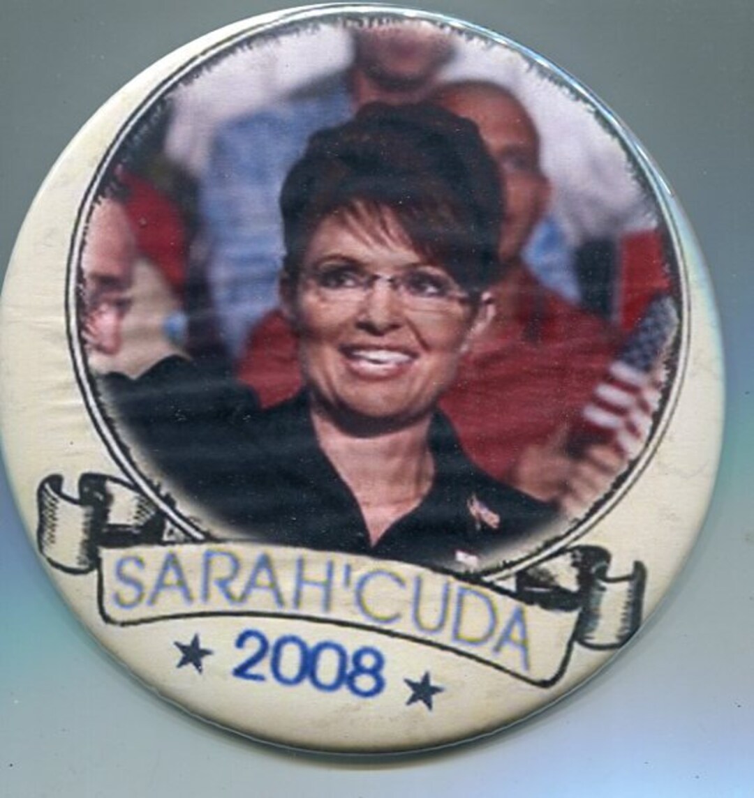 Sarah Palin Cuda Pin 6 Inches Dia CAN'T FIND - Etsy